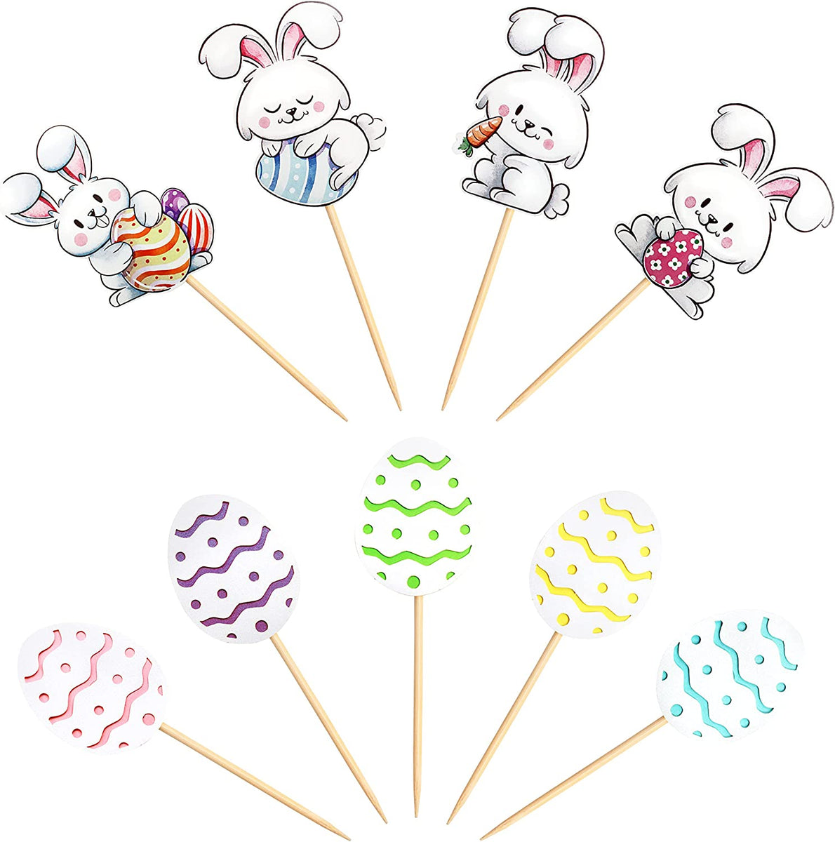 32 pcs Easter Egg Cupcake Topper Easter Party Cake Topper Decorations ...