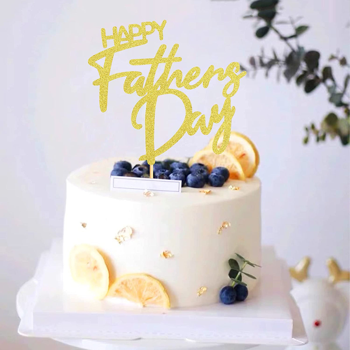 6 PCS Happy Father's Day Cake Topper Best Dad Ever Cake topper Gold Gl ...